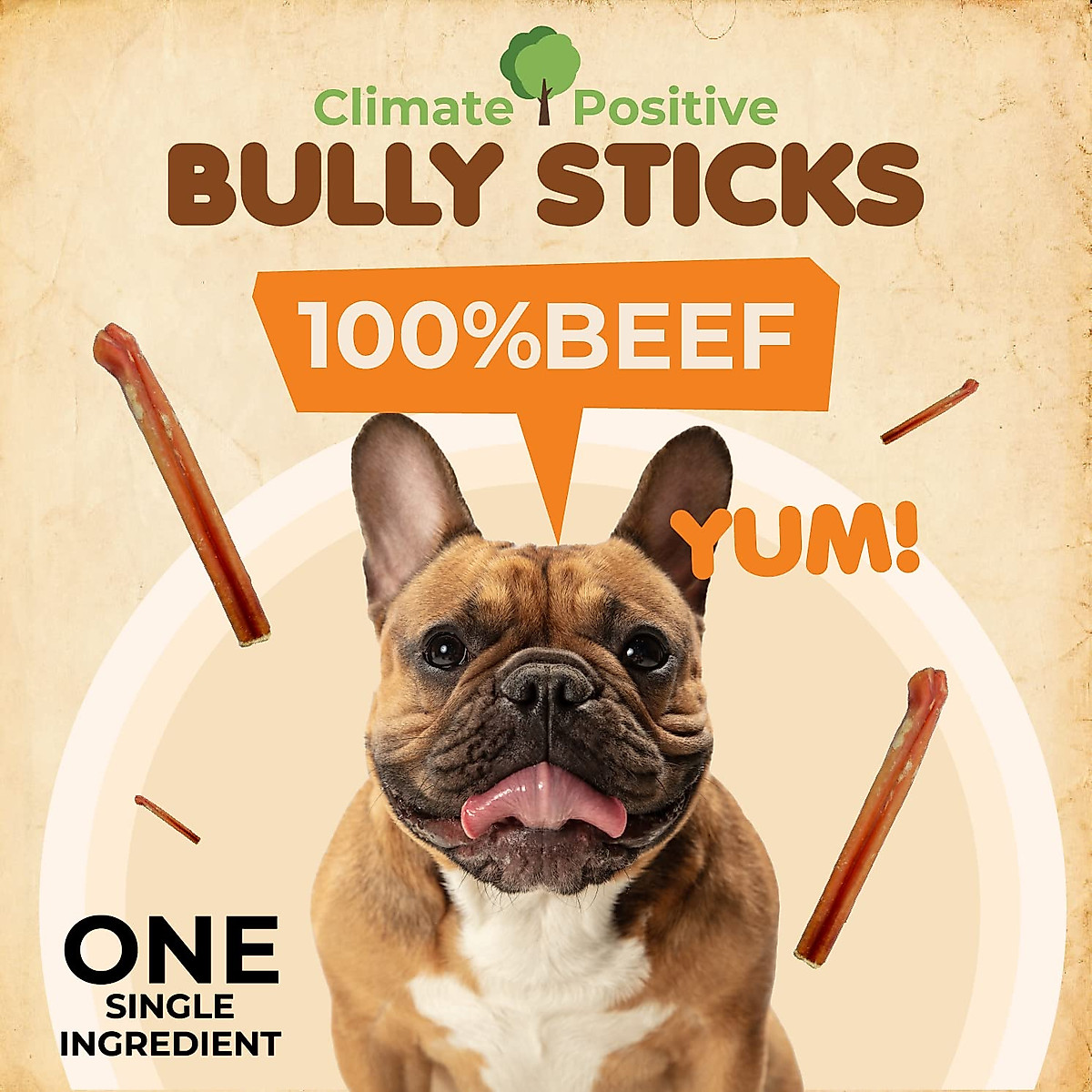 Makondo Pets Bully Sticks 100% Natural Beef Dog Chews, 6” Premium Quality Healthy Dog Treats for Training Suitable for Puppies & Adults, Zero Filler or Preservatives 12Pcs 340g