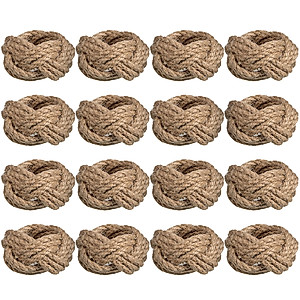 Chengu Woven Napkin Rings Set of 16 Farmhouse Napkin Rings Bulk Burlap Napkin Rings for Dinning Table Nautical Napkin Rings Table Decor for Wedding Birthday Gathering Banquet Decor(Vivid Style)