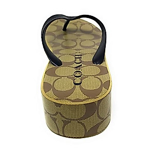 Coach Womens Lynn Flip Flops (Khaki - Black, us_footwear_size_system, adult, women, numeric, medium, numeric_9)