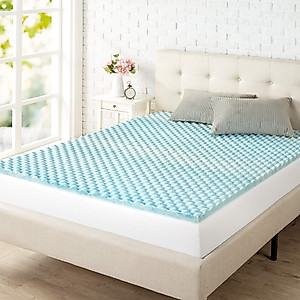 ZINUS 1.5/2/3/4-inch Swirl Gel Cooling Memory Foam Mattress Topper, Cooling Airflow Design, CertiPUR-US Certified (1.5 in, King) & 1.5/2/3/4-inch Swirl Gel Cooling Memory Foam Mattress Topper