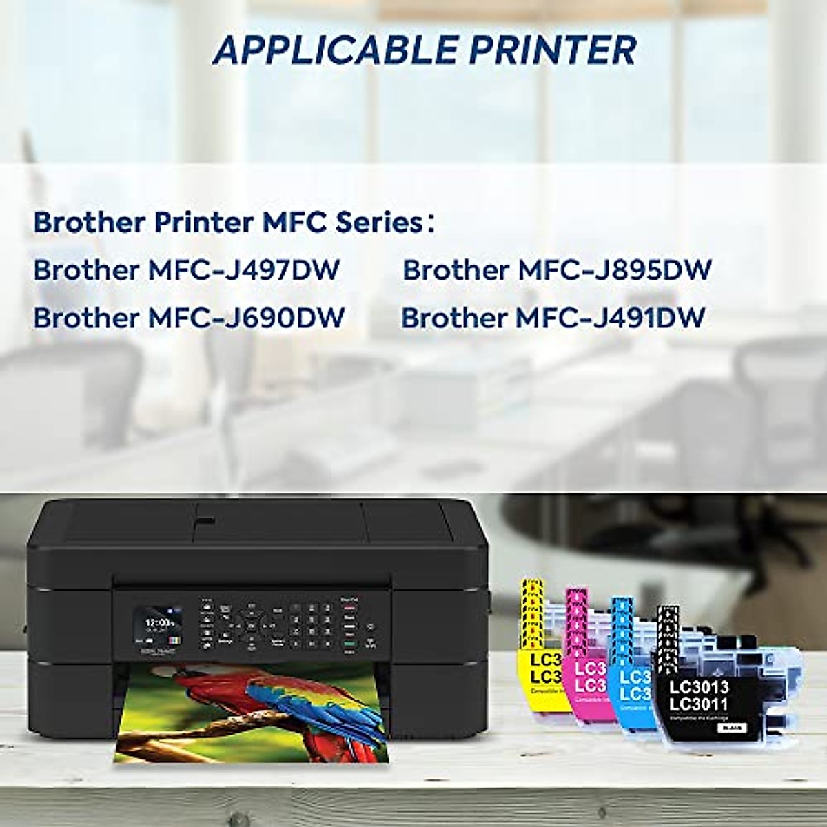 ALLWORK [ New Version LC3013 3011 Compatible Ink Cartridges Replacement for Brother LC3013 LC3011 Ink Cartridges Works with Brother MFC-J690DW MFC-J491DW MFC-J497DW MFC-J895DW Inkjet Printer 4 Packs