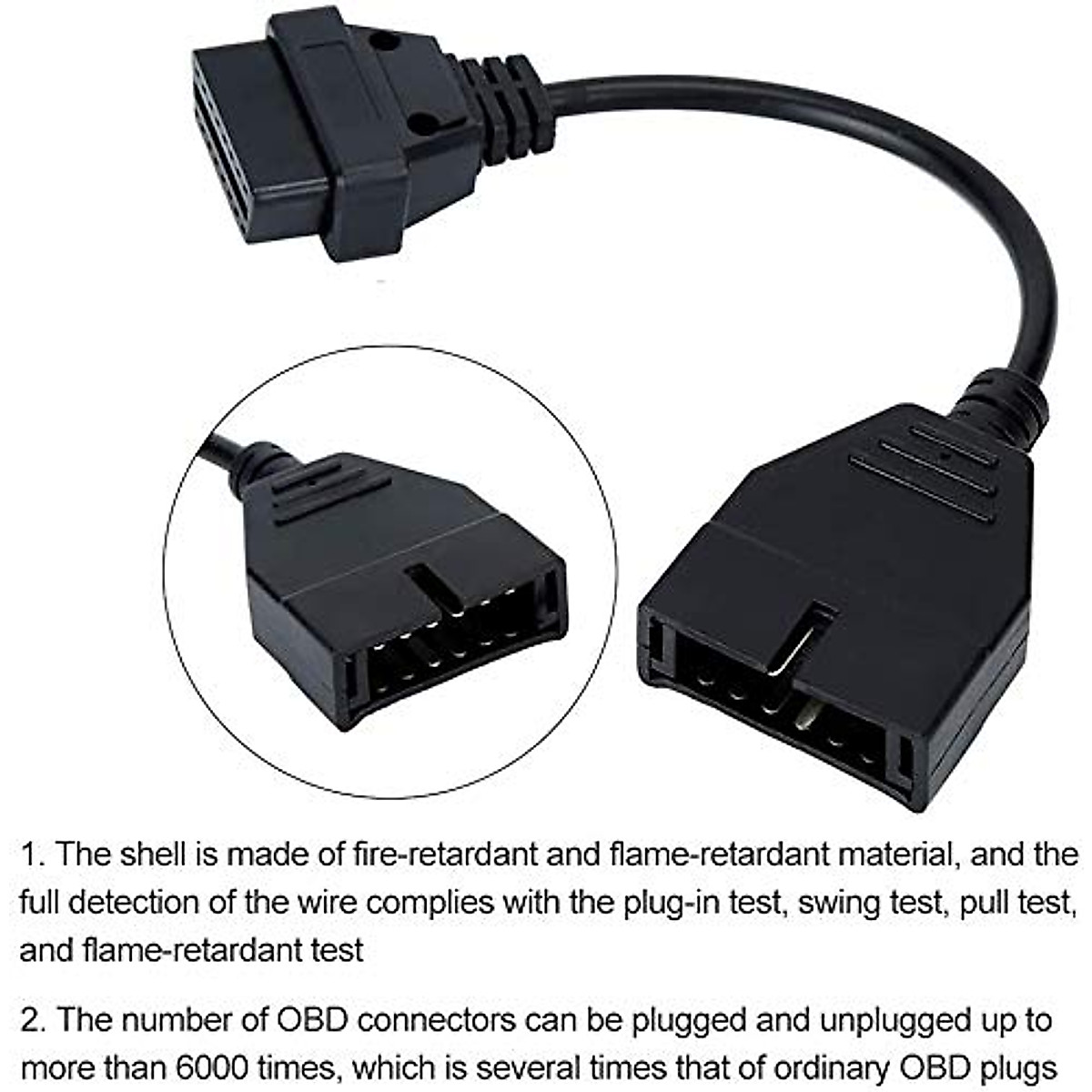 OBD2 to OBD1 GM Adapter,OBD1 12 Pins to OBD2 16 Pins Diagnostic Tool Connector Adapter Cable Replacement for GM