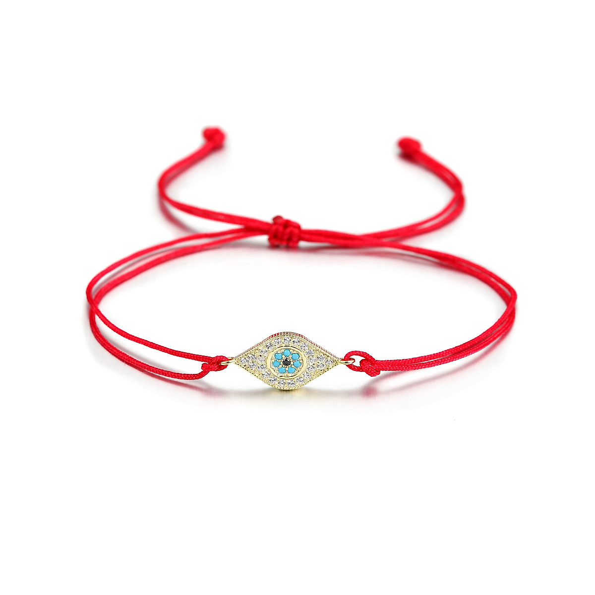 WISTIC Evil Eye Bracelets Adjustable Charm Lucky Protection Spiritual Kabbalah Red/Black String Thread Bracelet Anklet Jewelry for Women Men Friendship (Red Evil Eye)