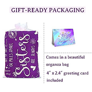 Gifts for Sister Throw Blanket, Cozy & Soft Throw Blankets, Sister Sister Birthday Gifts from Sister, Sister Gifts from Sisters for Sister, Purple Blanket 50" X 60"