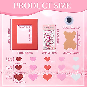 20 Sets Valentine's Day Picture Frame Craft Kits for Kids, DIY Craft Gem Stickers and Googly Eyes for Valentine's Day Mother's Day Thanksgiving Art Favor Home Class Game Activities (Romantic Heart)
