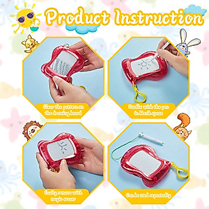 24 Pcs Mini Magnetic Drawing Boards Doodle Board for Kids Backpack Keychain Clip Drawing Board Erasable Sketch and Painting Pad for Classroom Rewards Party Favors Goodie Bag Stuffers (Classic Style)