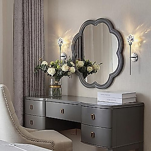 Untrammelife Indoor Wall Sconce Lighting Polished Nickel Wall Lamp 8W LED Crystal Wall Light 3 Color Temperatures Hardwired Indoor Wall Mounted Light Fixtures for Living Room,Bedroom,Bathroom