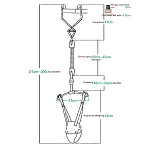 Xiangtat Baby Door Jumper, Playful Parade Door Jumper Door Clamp Adjustable Strap for Toddler Infant 6-24 Months (Blue)