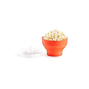 Lékué Mini Microwave Popcorn Maker, 5 x 3.5in, Red