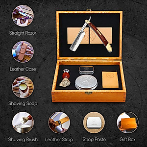 Amazing Naked Armor Straight Razor Kit, Shave-Ready Japanese Steel Blade, Complete Straight Razor Shaving Kit for Men, Straight Razor Beginner Kit, Straight Razors For Men Kit