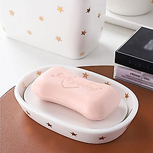 DYPASA Soap Pump Dispenser Bathroom Accessories Set - 4piece Ceramic Bath Set Including Toothbrush Holder Tumblers Tumblers and Tray Bathroom Accessories Bottles Dispenser