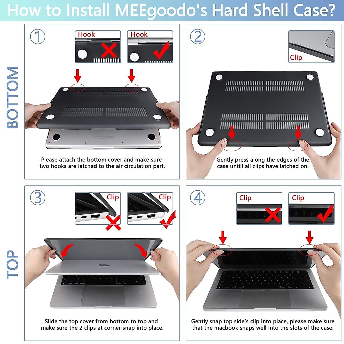 MEEgoodo Case for M3 MacBook Pro 16 inch Case 2023 2021 Released A2991 A2780 A2485 M2 M1 Pro/Max Chip, Laptop Hard Shell Case with Keyboard & Camera Cover Compatible with MacBook Pro, Clivia