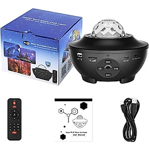 Galaxy Projector Star Projector,Star Light Room Decor Light for Kids and Adults,Smart Night Lights for Bedroom with Bluetooth Music Speaker,APP Control,Remote Control