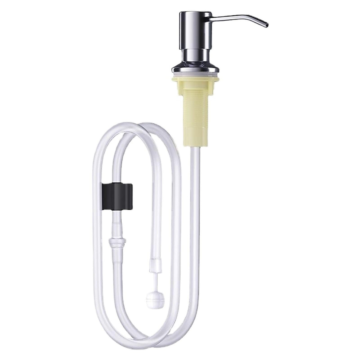 XJG123 Sink soap dispenser, extended extension tube, kitchen general detergent, vegetable basin extractor, detergent pressing head (Brushed pump head + 1m), White