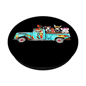 Farm Pickup Truck with Farm Animals Farmer's Wife Cow Girl PopSockets Swappable PopGrip
