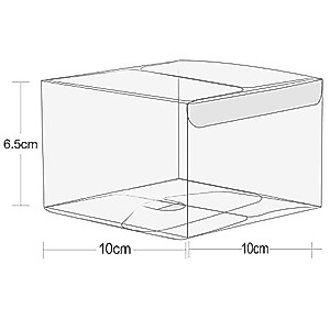 Oomcu 40 Pack Clear PET Plastic Boxes,Transparent Favor Candy Bakery Mini Cake Cookie Donut Dessert Macaron Pastry Gift Packaging Box Container for Wedding Baby Shower Birthday Party(4" x 4" x 2.5")