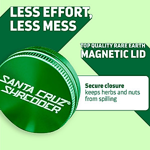 Santa Cruz Shredder Metal Herb Grinder Knurled Top for Stronger Grip 2-Piece Small (Mini) 1.7" (Green)