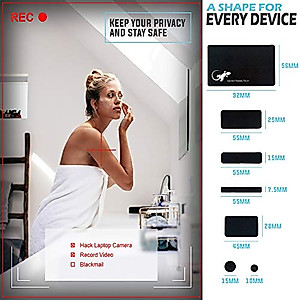 Webcam Covers - Laptop Webcam Cover - Tablet Webcam Covers - Smart TV & for Every Size Webcam on Any Device - Reusable/Multi-use – Protect Your Privacy with Gecko - Black