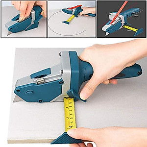 Toyfun Portable Gypsum Board Cutting Tool, Manual High Accuracy Drywall Cutter Machine with Measuring Tape and Utility Knife, Convenient to Measure, Mark and Cut Drywall, Wood