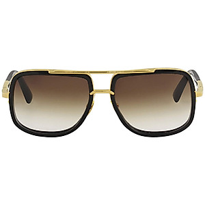 Dita DRX-2030B-59-Z - Mach-One Sunglasses Shiny 18K Gold - Black w/D.Brown to Clear-AR 59mm