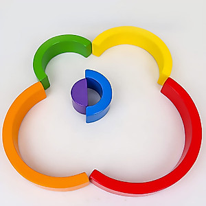 Curious Melodies Wooden Toys Nesting Rainbow Stacking Blocks - Fire | Nature Toy Block Sets