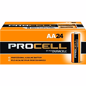 Duracell PC1500BKD09 Procell Alkaline-Manganese Dioxide Battery, AA Size, 1.5V (Pack of 24)