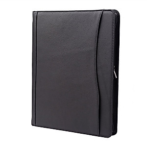 iCarryAlls Zipper Binder Portfolio with iPad Holder Notepad Holder, Organizer Padfolio, Compatible for iPad Pro 12.9" 2022 & 2021 & 2020 & 2018, 11.3 x 14 x 1.6 in. (PJB032-IP129-2018-BK)