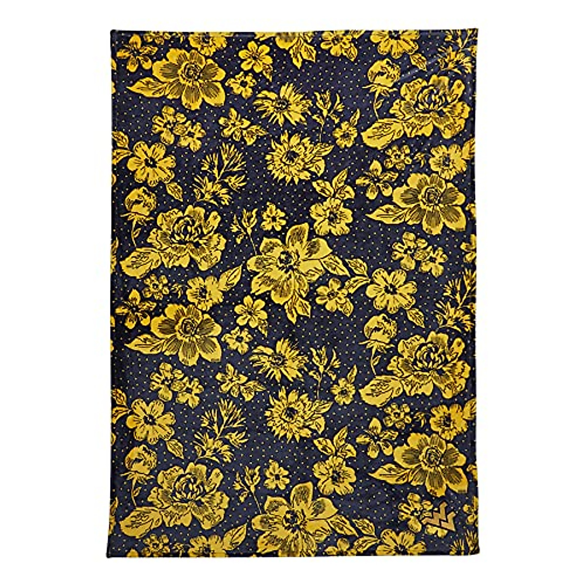 Vera Bradley Women's Collegiate Plush Xl Throw Blanket (Multiple Teams Available), West Virginia University Navy/Gold Rain Garden, One Size