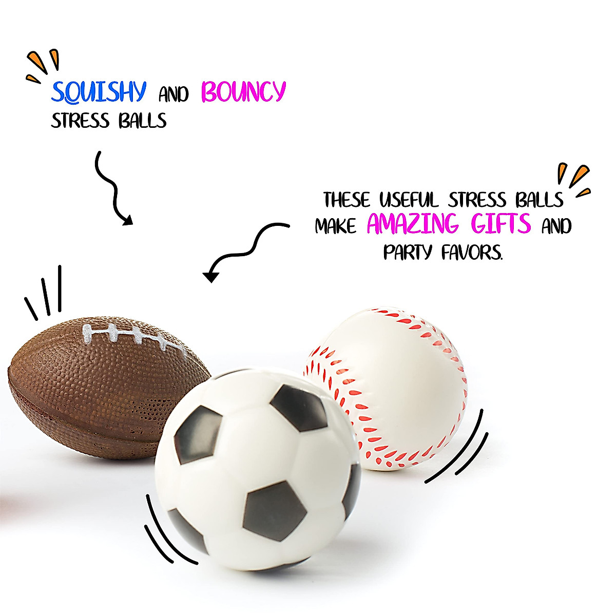 Neliblu Large Balls for Little Kids - Fun Set of 3 Sports Balls in Convenient Storage and Carry Bag - Includes 5" Baseball, 5" Soccer Ball, 8" Football - Perfect for Outdoor and Indoor Safe Play