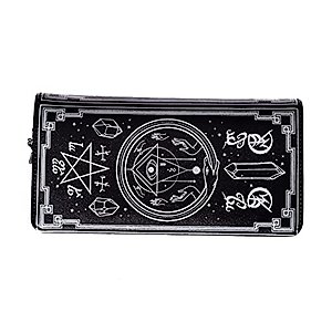 Lost Queen Spellbinder with Cat Pentagram and Occult Symbols Women's Witchy Wallet