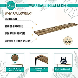 Wallniture Arras 36" Floating Shelves for Wall Storage, Bookshelf Living Room Decor, Bedroom & Kitchen Organization, Office Decor, Wall Shelf Set of 3