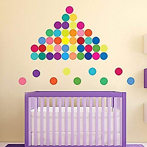 PARLAIM Wall Stickers for Bedroom Living Room, Polka Dot Wall Decals for Kids Boys and Girls, Multicolor 2inch (60 Circles)