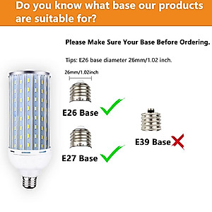 Intpro 60W LED Corn Light Bulb Lamp, 6000LM E26/E27 6000K 85V~265V super bright light for Indoor Large Area, garage barn Workshop Warehouse Factory Porch Backyard High Bay Street Outdoor