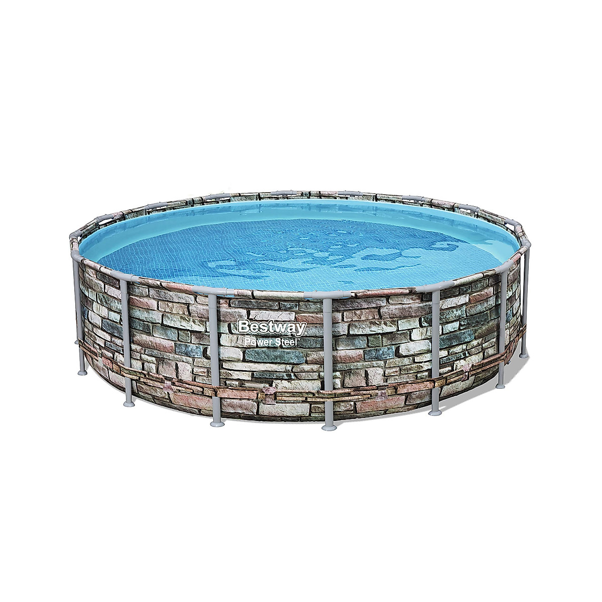 Bestway 56965E Power Steel 16' x 48" Set Above Ground Pool, Stone
