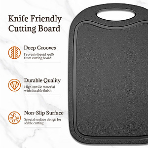 Emojoy Knife Set, 16 Pieces Black Knife Set for Kitchen with 3-Stage Professional Sharpener and Cutting Board, Super-Sharp High Carbon Stainless Steel Kitchen knives, Ergonomic Handle, All Black