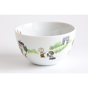 シミズ陶業(Shimizutougyou) London Paris Snoopy Bowl, Set of 2