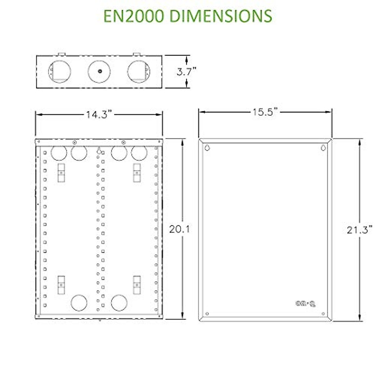 Legrand - OnQ 20 Inch Media Enclosure, 20 Gauge Cable Management Box, Cable Wall Cover with 2.5 Inch Opening for Wires, Recessed Media Box, Glossy White, EN2000, Alloy Steel