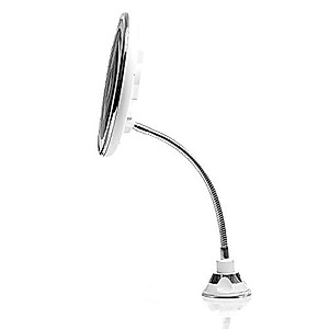Fancii Chrome Gooseneck Attachment with Locking Suction Cup, For Luna, Mira and Maya LED Mirror Series (Mirror Not Included)