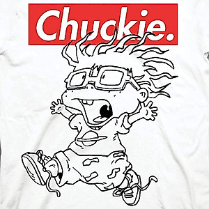 Nickelodeon Mens 90's Classic Shirt - Rugrats Chuckie Classic T-Shirt (White, Medium)