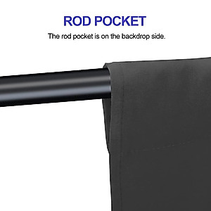 Black Backdrop 10x10ft for Photoshoot, Polyester Fabric Black Photo Backdrop Curtain Background for Photography Portrait Picture, Seamless Black Screen for Video Studio Party Film