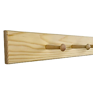 24" Unfinished Pine Shaker Peg Rack
