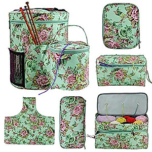 Portable Travel Use Knitting Yarn Storage Tote Bag Crocheting Needle Hooks Pouch Organizer