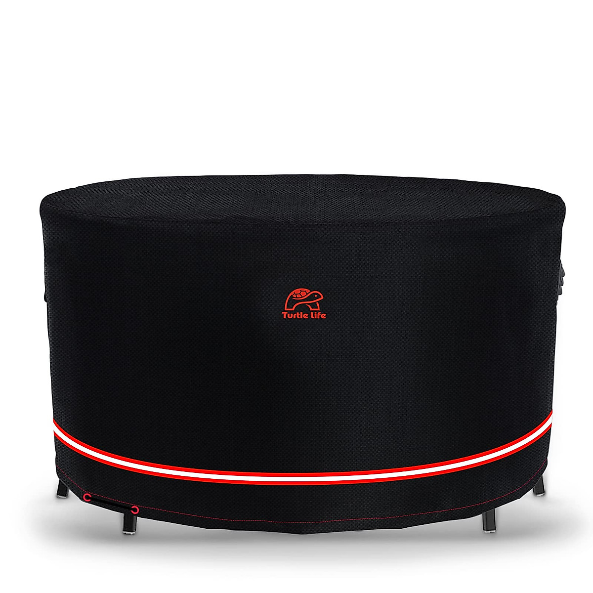 Turtle Life Patio Furniture Sets Cover, Heavry Duty Round Outdoor Dinning Table and Chairs Cover, Anti-Fading Cover for Outdoor Furniture Set, No Fading Away Within 2 Years, Black, Dia 62" x 29" H