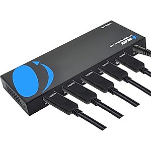 OREI 1 in 4 Out HDMI Splitter, 4K @ 60Hz 2.0 HDMI Splitter 2 Ports with Full Ultra HDCP 2.2, 18 Gbps & 3D Supports EDID Control