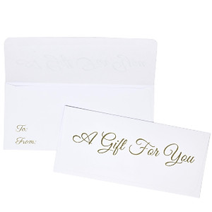 Gift Boutique - 100 Christmas Currency Envelopes Holiday Money Gift Envelope Holder Enclosure A Gift For You Gold Design 2 7/8” x 6 ½” for Cash Check Coin Note Mailing Gifts Office Wedding Party Favor