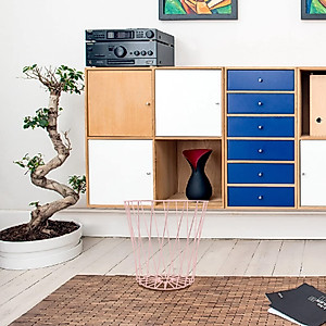 Zerodeko Home Office Decor Trash Garbage Can Wastebasket Rustic Metal Wire Hollow Litter Rubbish Container Bin for Bathroom Bedroom Kitchen Home Office Entryway Decor