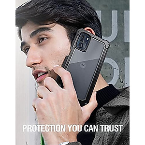 Poetic Guardian Case for Motorola Moto G 5G 6.5" (2022), [6FT Mil-Grade Drop Tested] Full-Body Hybrid Shockproof Bumper Cover with Built-in Screen Protector, Black/Clear