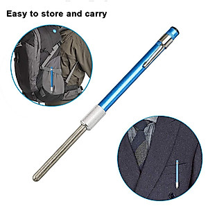 Retractable Knife Sharpener 1PC, Bi fujian Portable Diamond Grit Steel Knife Sharpening Stone Rod Pen Shape Knife Blade Sharpener Stick for Kitchen Knife and Outdoor Fish Hook (Silver)