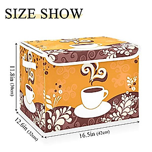 RunningBear Hot Coffee Large Storage Bins with Lid Collapsible Storage Bin Storage Organizer Bin Cute Storage Box for Nursery Playroom Home Office Closet