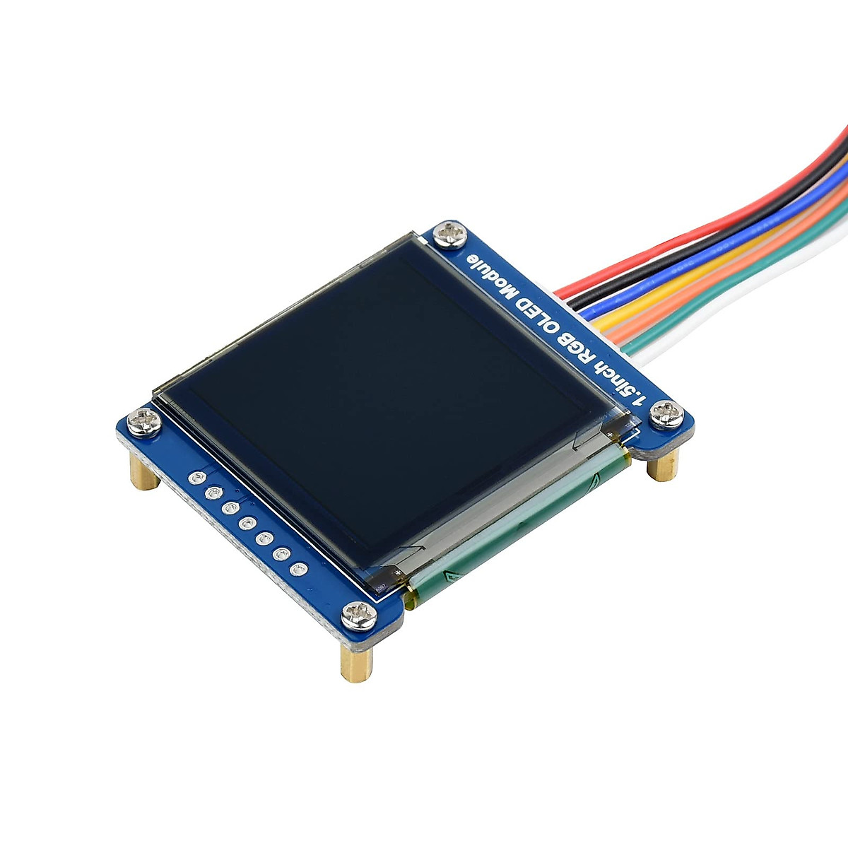 waveshare 1.5inch RGB OLED Display Module 128x128 Pixels 16-bit High Color (65K Colors) with Embedded Controller Communicating via SPI Interface.